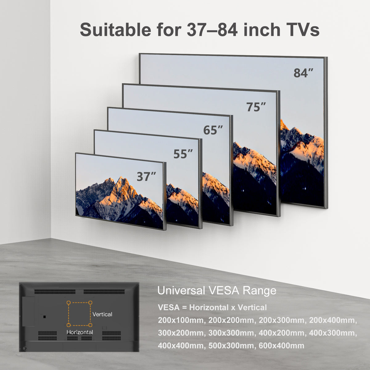 Full Motion TV Wall Mount For 37" to 84" TVs – Perlegear UK